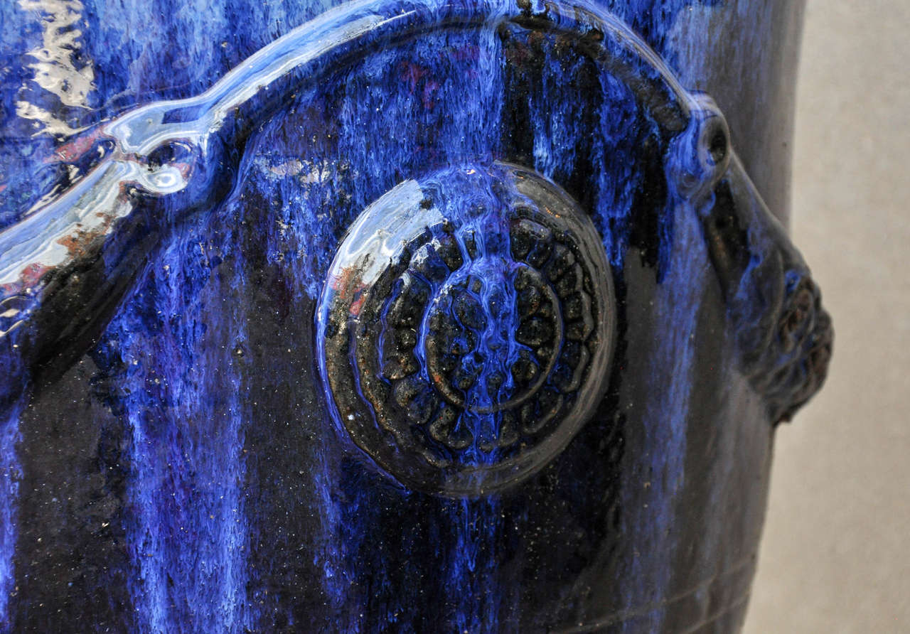 Pair of Large French Blue Planters at 1stDibs