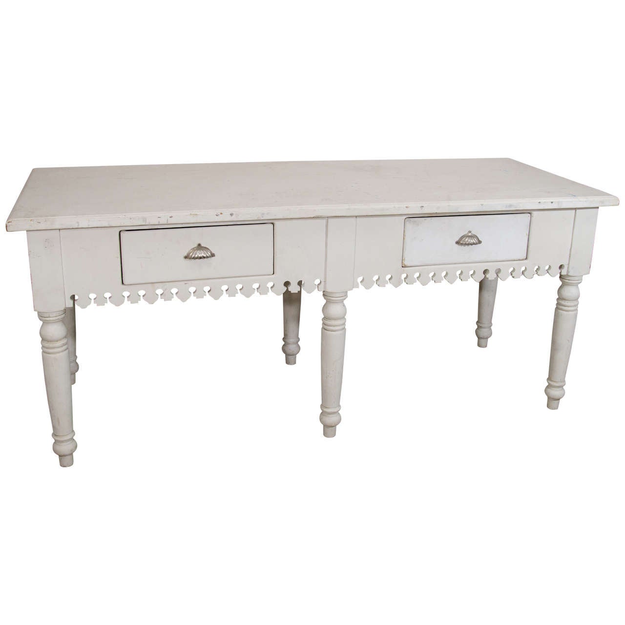 USA Large White Desk For Sale at 1stDibs