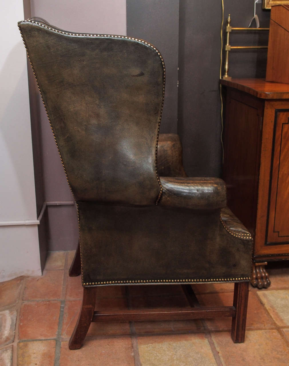 Antique English Wing Chair at 1stDibs
