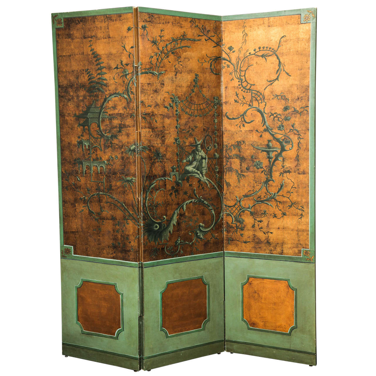 19th Century Three-Fold Chinoiserie Hand-Painted Screen at 1stDibs ...