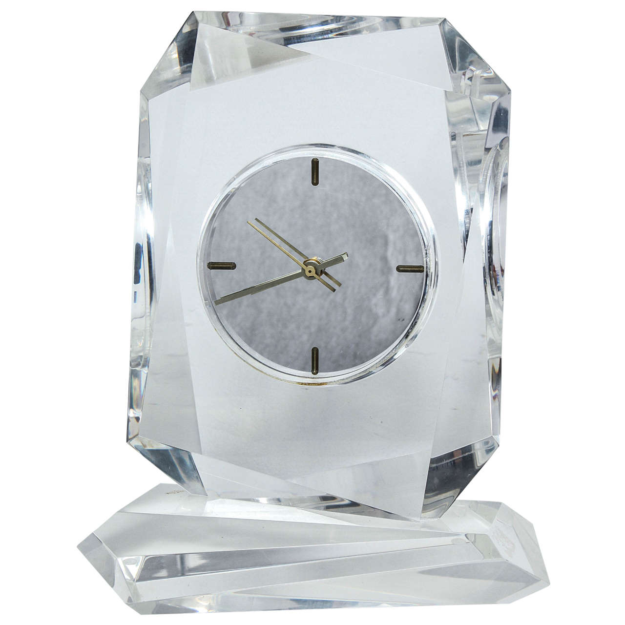 1980s Lucite Desk Clock by G.J. Fedden at 1stDibs | lucite clock
