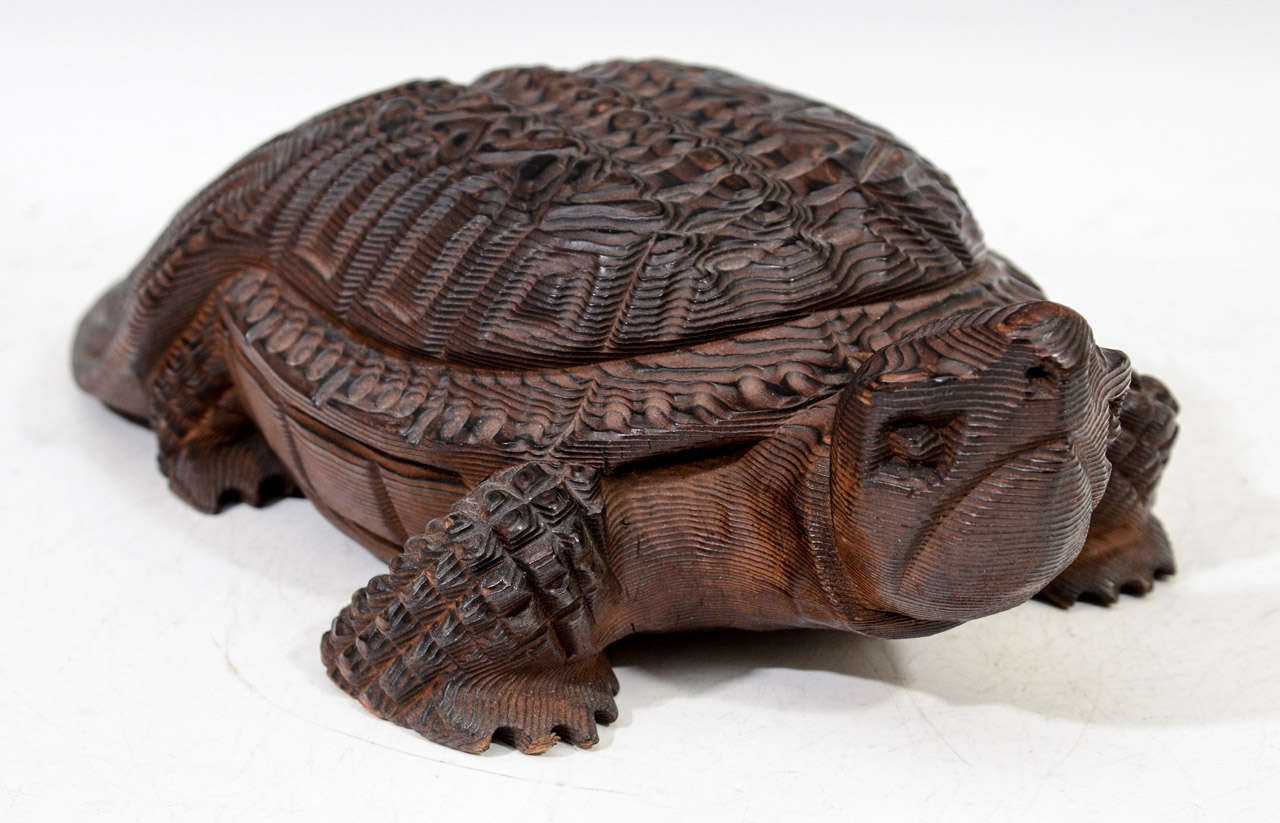 Japanese Meiji Period Carved Large Turtle Okimono For Sale at 1stDibs ...