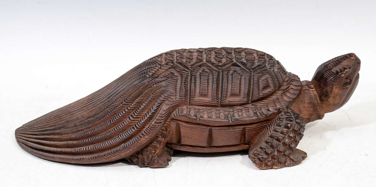 Japanese Meiji Period Carved Large Turtle Okimono For Sale at 1stDibs ...