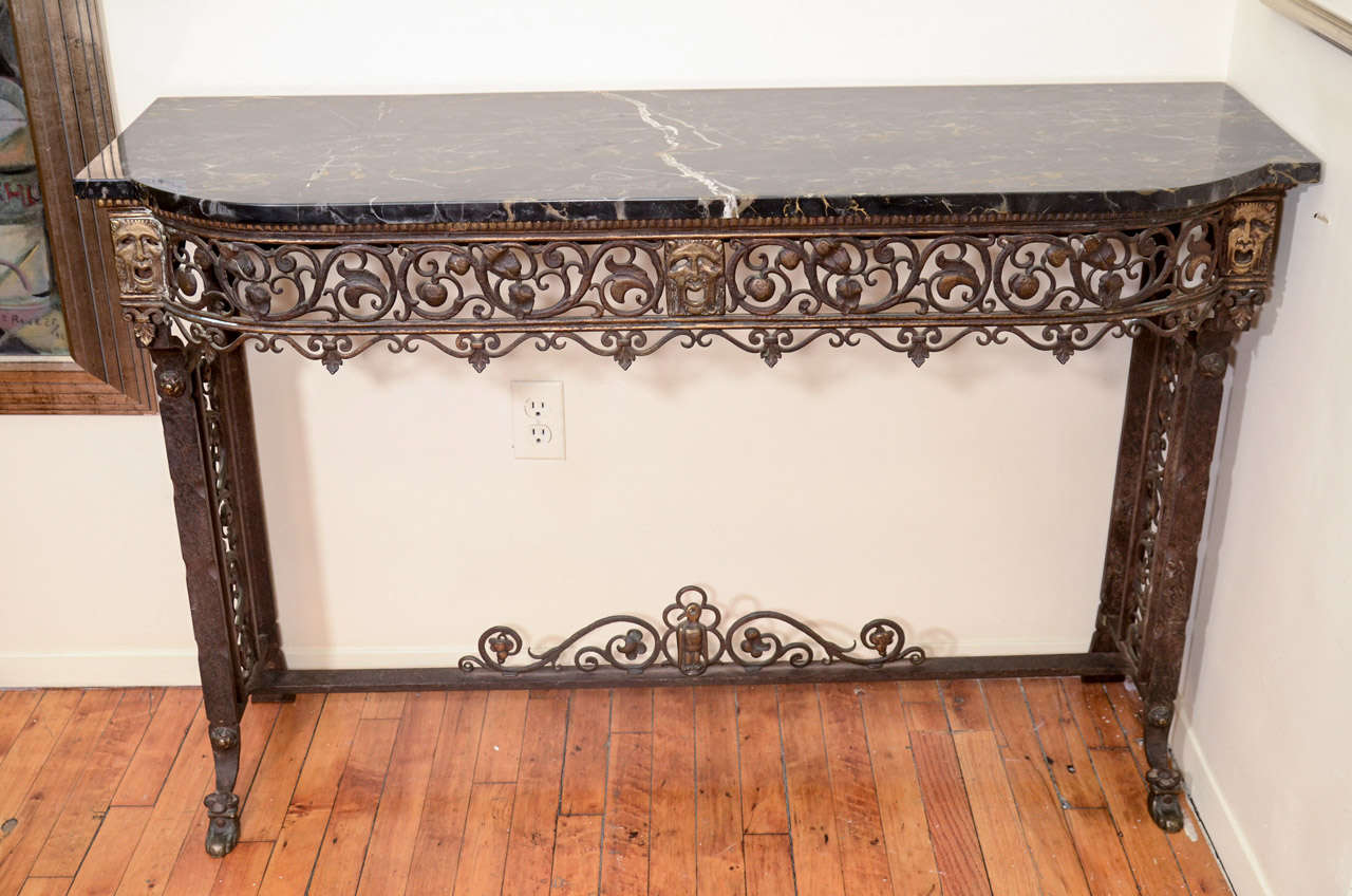 Art Deco Oscar Bach Console and Mirror Set at 1stDibs