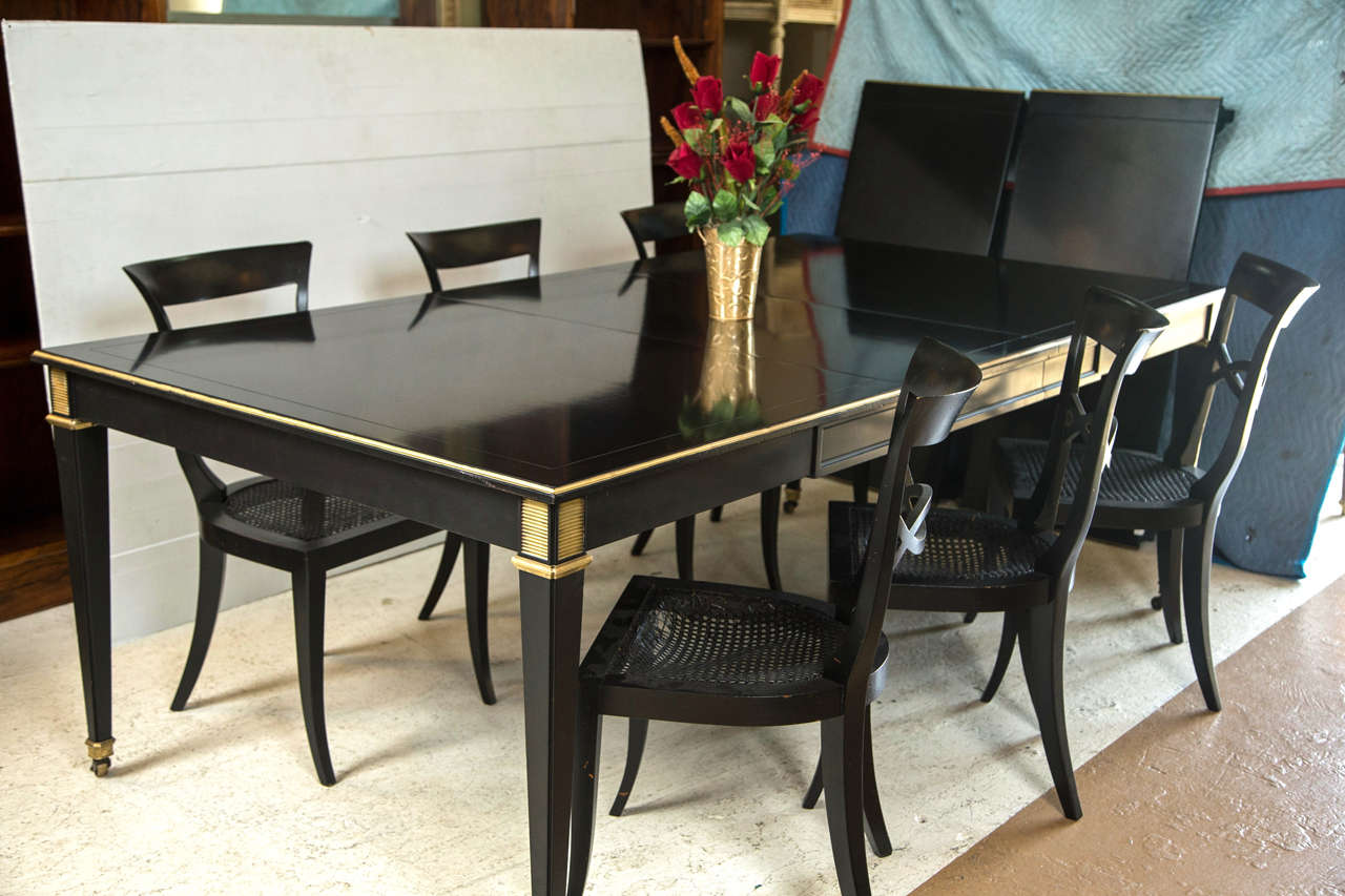 Maison Jansen Style Ebonized Dining Table at 1stDibs