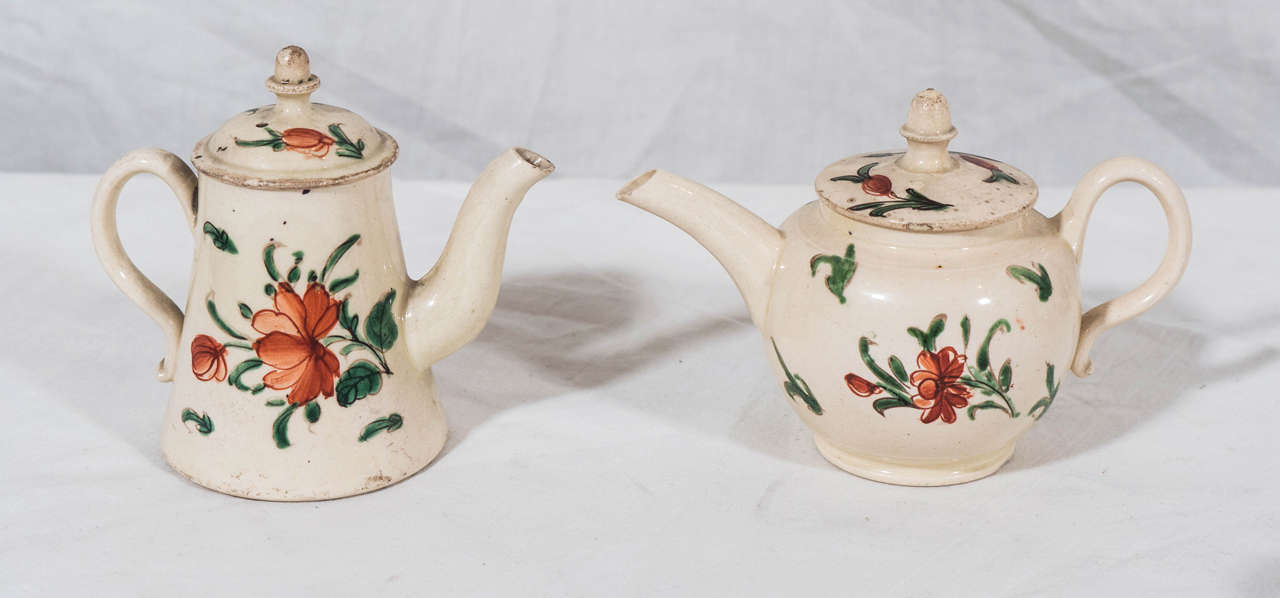 Rare 18th Century Creamware Miniature Tea Set at 1stDibs | antique ...