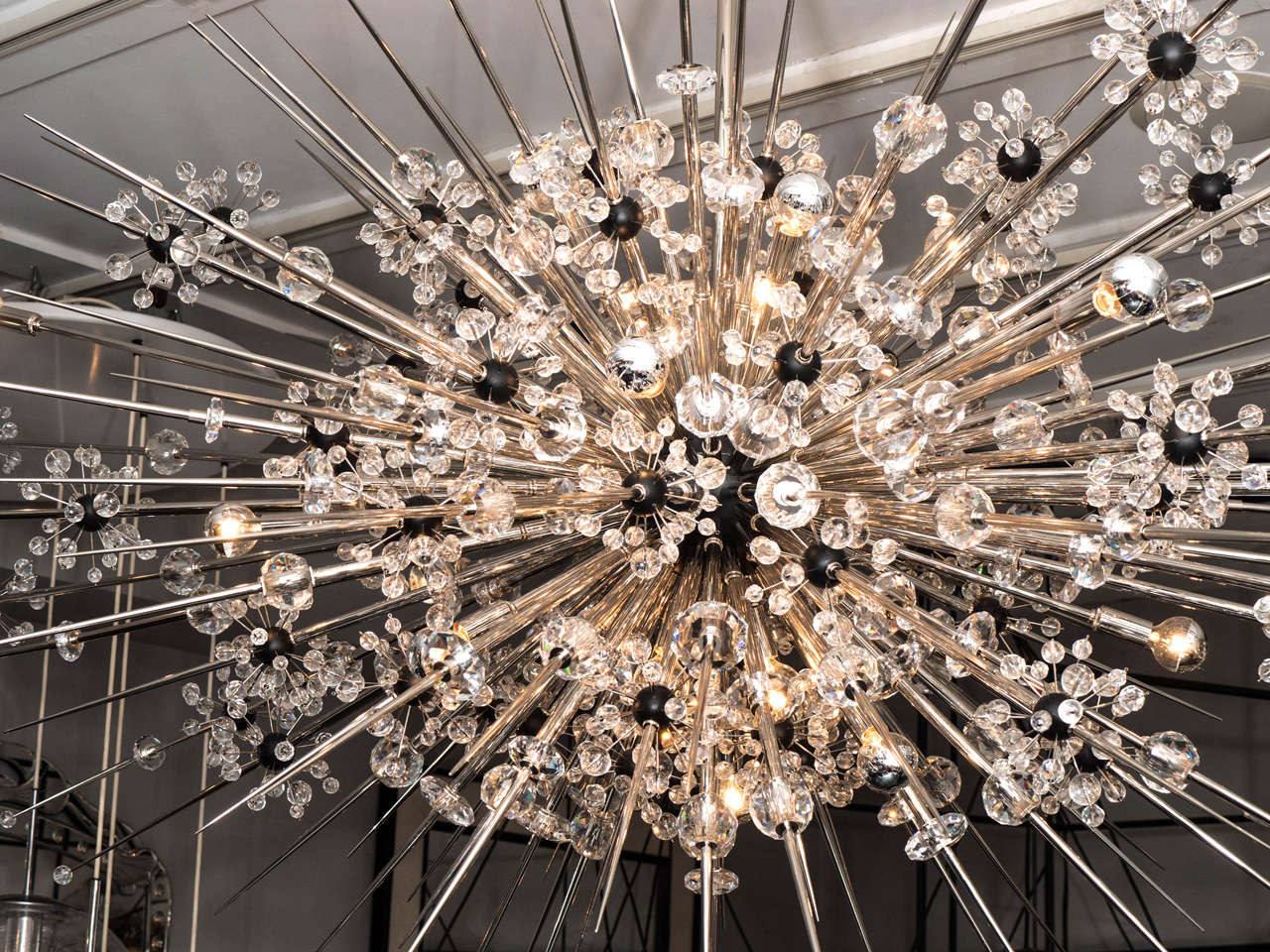 Custom Monumental Crystal Sputnik Chandelier with Spikes For Sale at ...