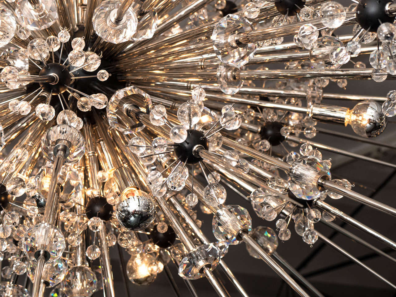 Custom Monumental Crystal Sputnik Chandelier with Spikes For Sale at ...