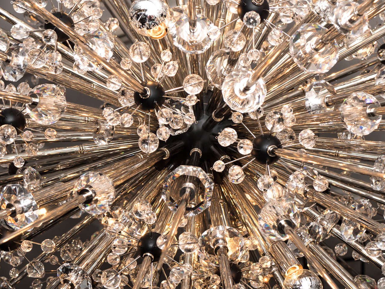 Custom Monumental Crystal Sputnik Chandelier with Spikes For Sale at ...