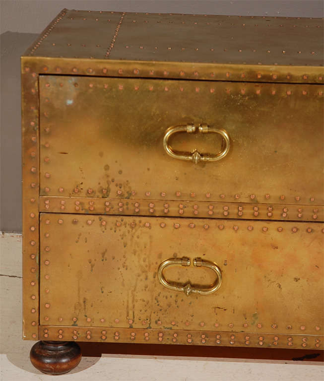 Brass Chest By Sarreid at 1stDibs