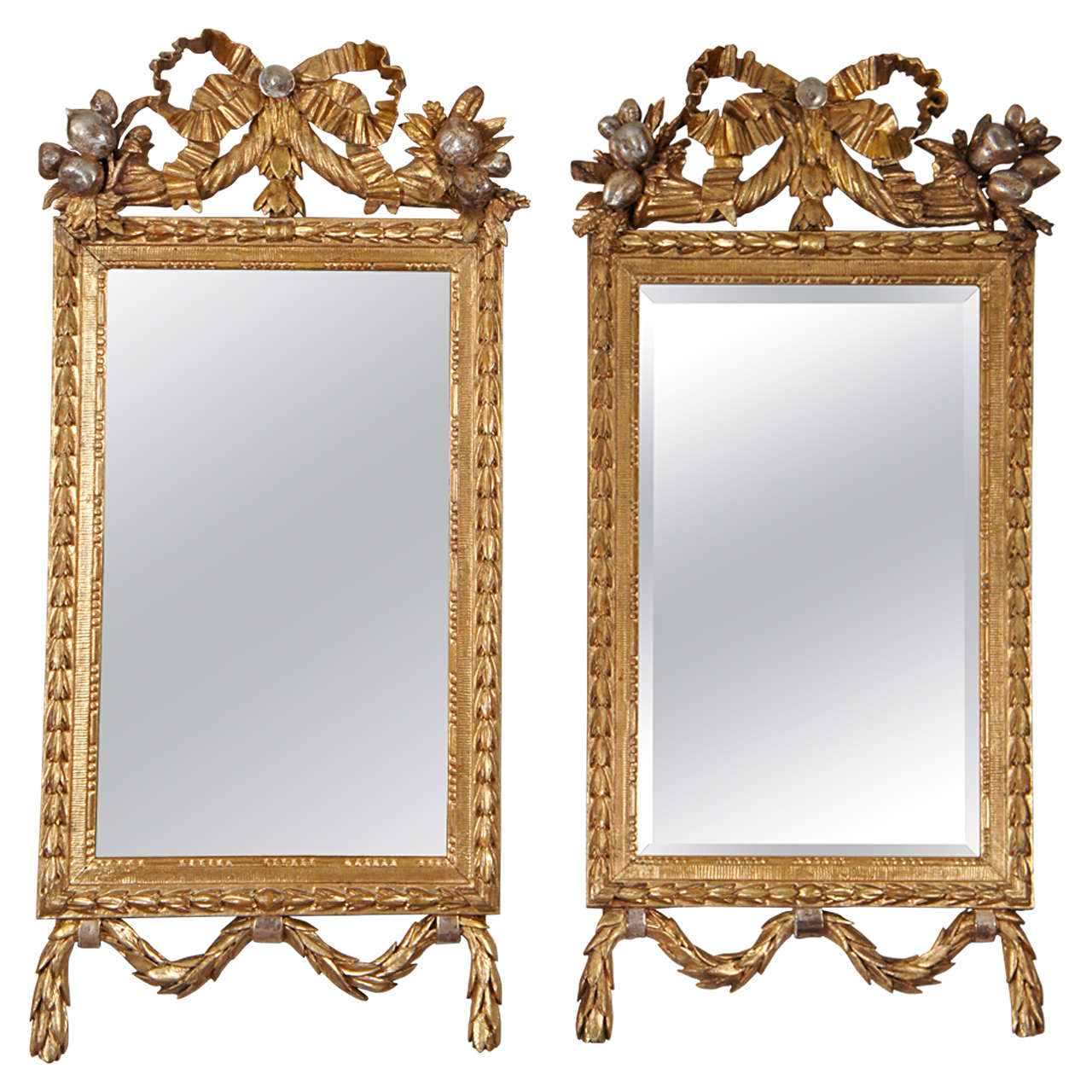Pair of Italian Florentine Carved Giltwood Mirrors, C.1870 For Sale at ...