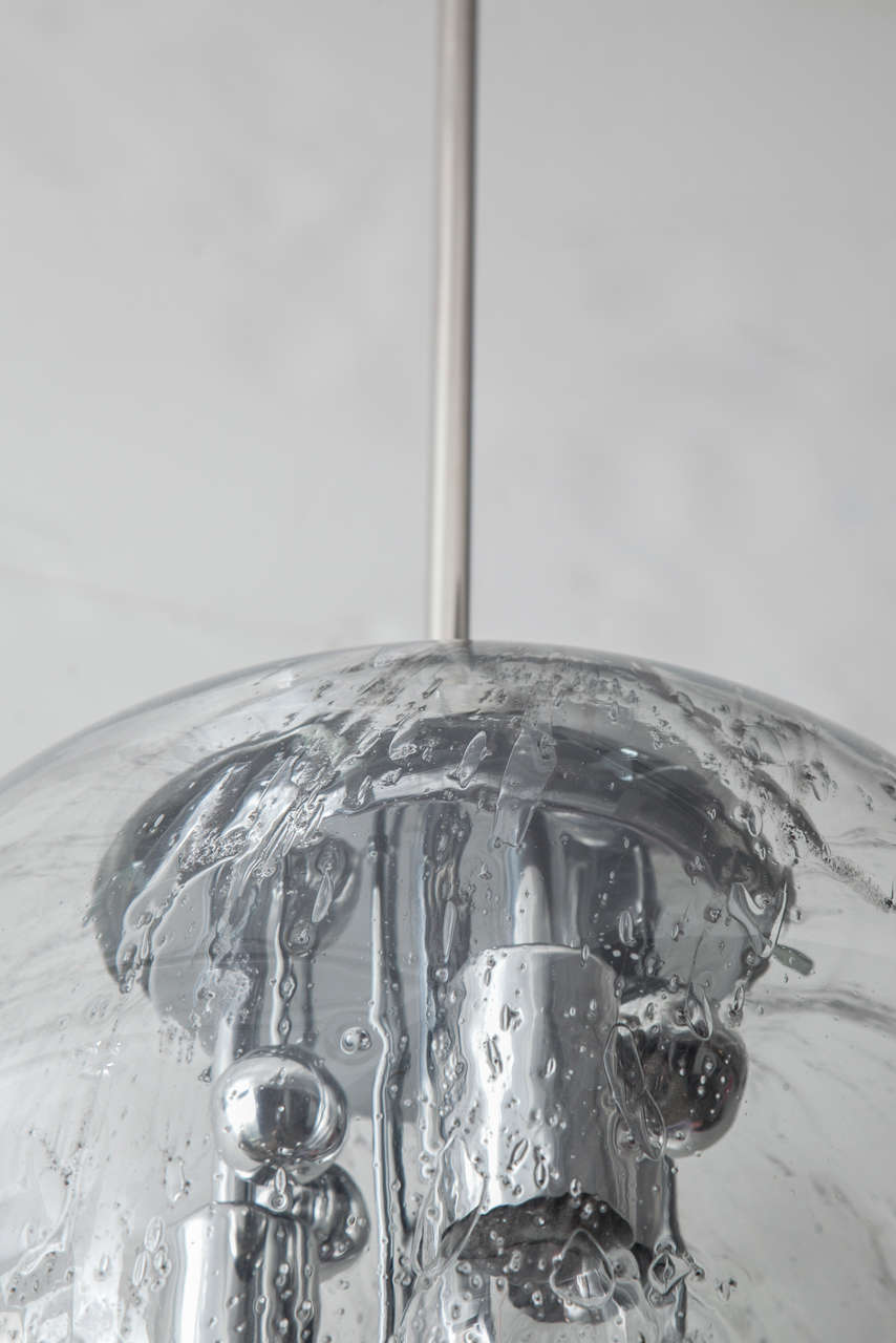 Extra Large Glass Globe Pendant by Doria, Two Available at 1stDibs