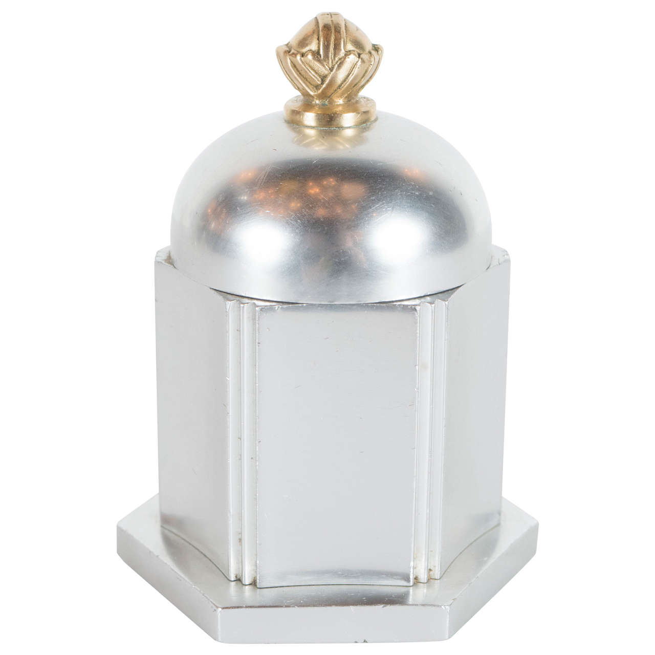 Art Deco Machine Age Polished Aluminum Box by Kensington at 1stDibs