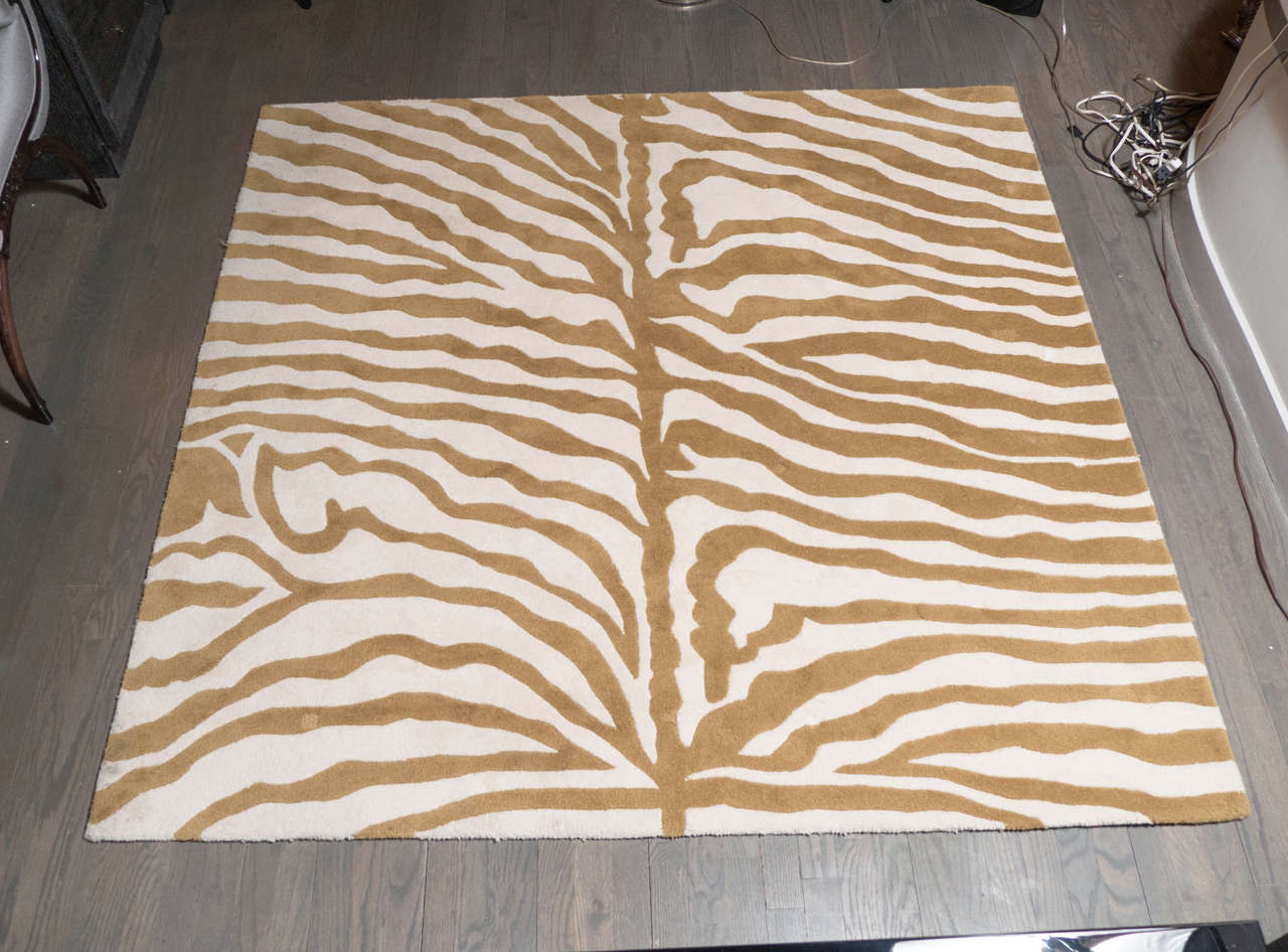 Beautiful Indian Modernist Zebra Print Rug in Wool For Sale at 1stDibs ...