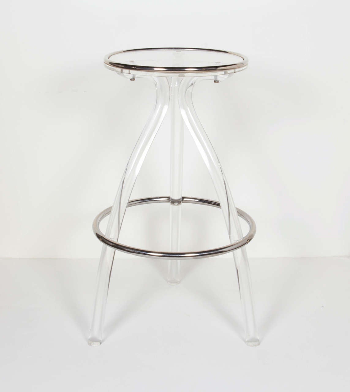 Pair of Ultra Modernist Lucite Bar or Counter Stools at 1stDibs
