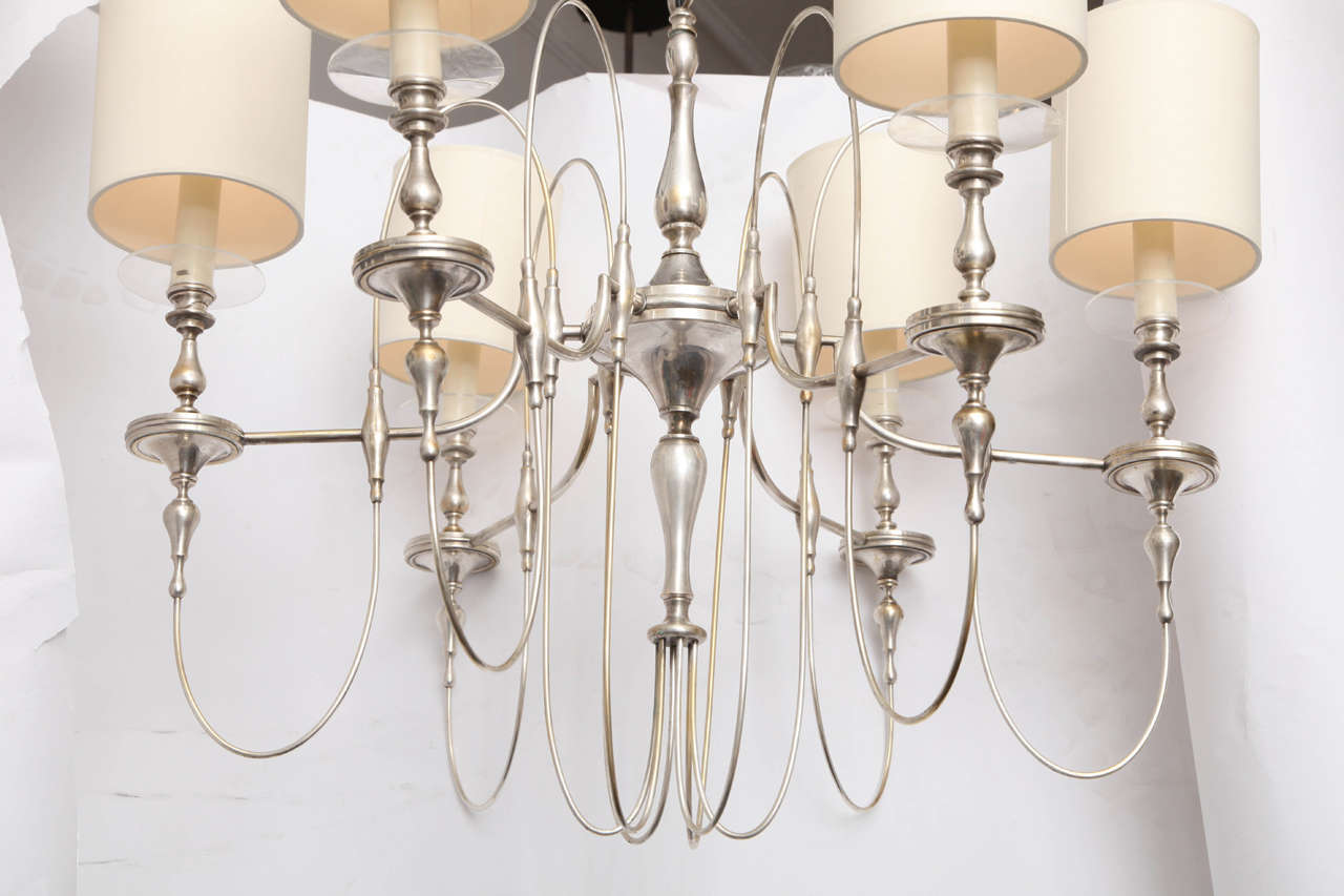 1940s Art Moderne Silver Candelabra Ceiling Fixture at 1stDibs