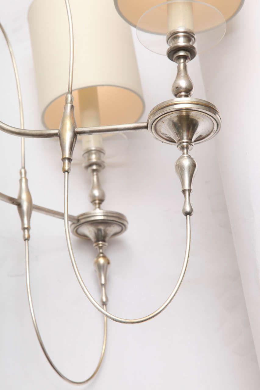 1940s Art Moderne Silver Candelabra Ceiling Fixture at 1stDibs