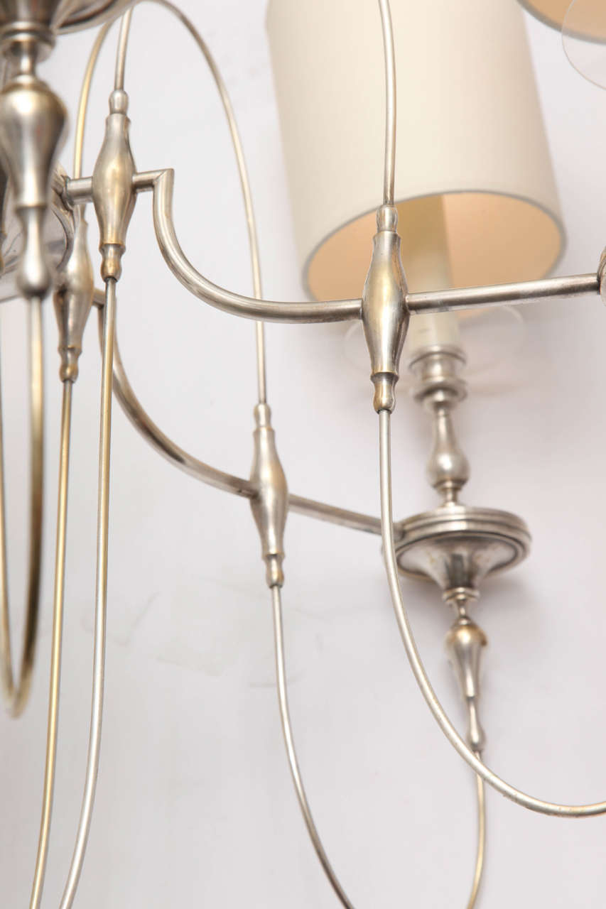 1940s Art Moderne Silver Candelabra Ceiling Fixture at 1stDibs
