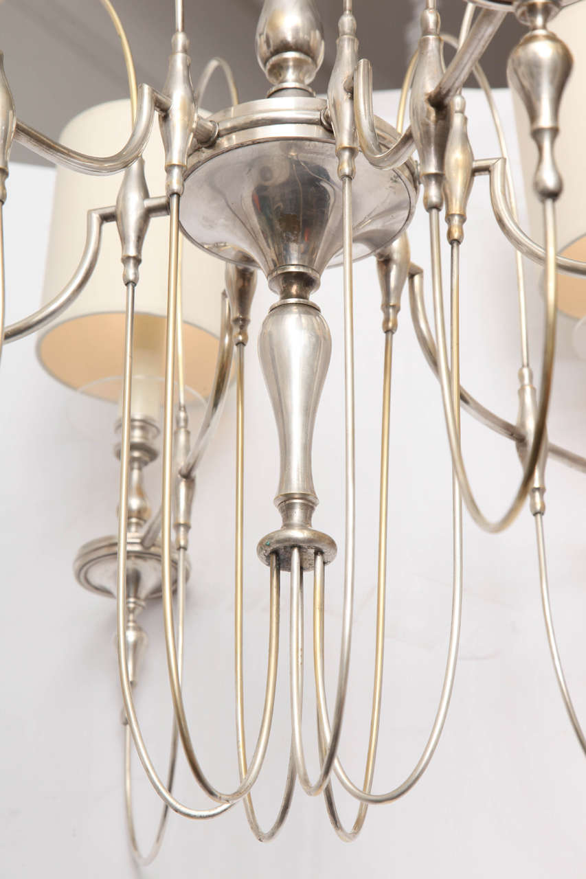 1940s Art Moderne Silver Candelabra Ceiling Fixture at 1stDibs