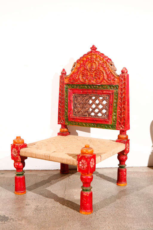 Pair of Low handcarved Rajasthani Chairs at 1stDibs | rajasthani low ...