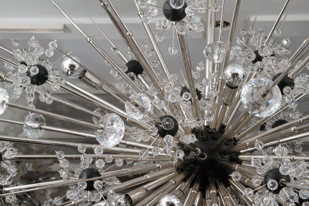 Monumental Nickel Plated Crystal Sputnik For Sale at 1stDibs