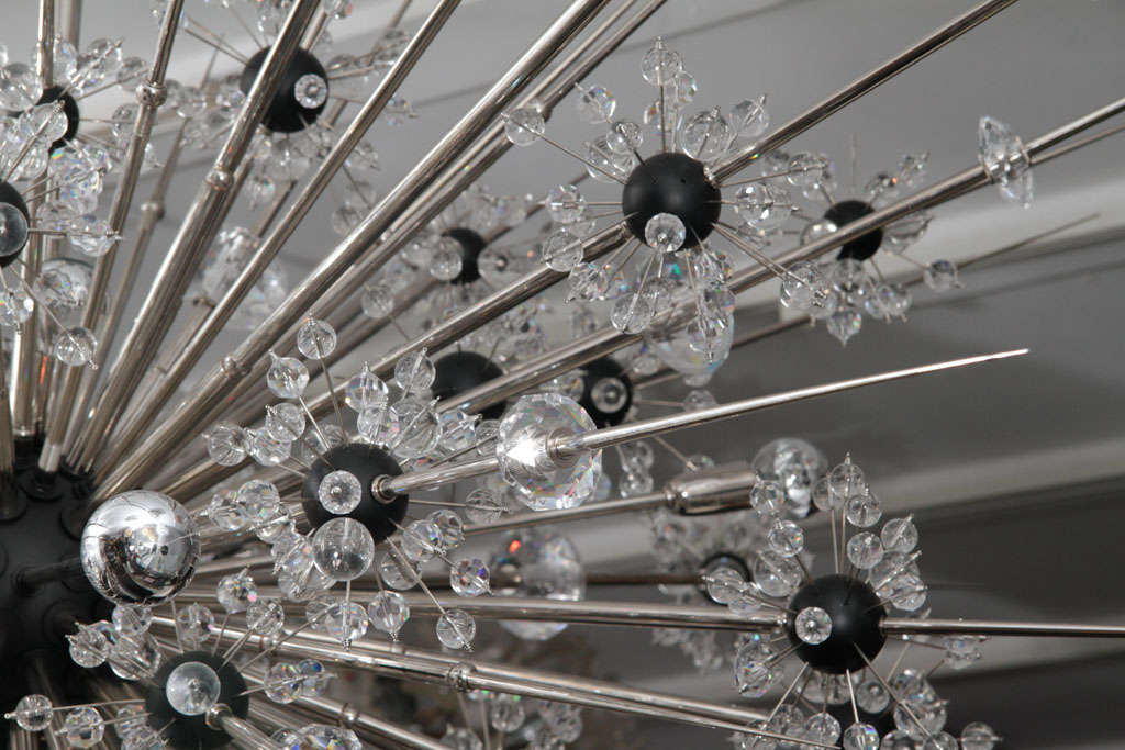 Monumental Nickel Plated Crystal Sputnik For Sale at 1stDibs