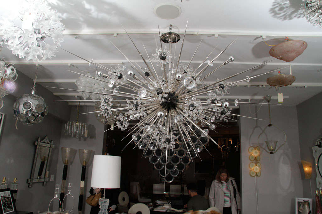 Monumental Nickel Plated Crystal Sputnik For Sale at 1stDibs