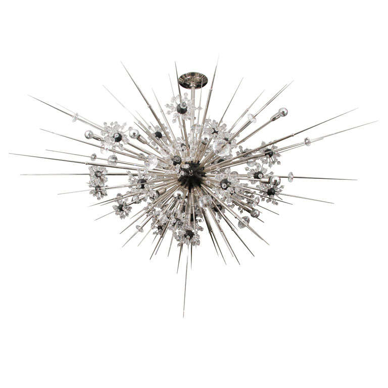 Monumental Nickel Plated Crystal Sputnik For Sale at 1stDibs