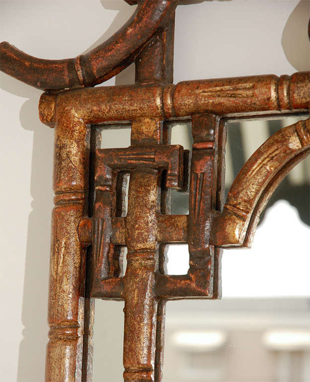 Pair of Chinese Faux Bamboo Pagoda Mirrors at 1stDibs