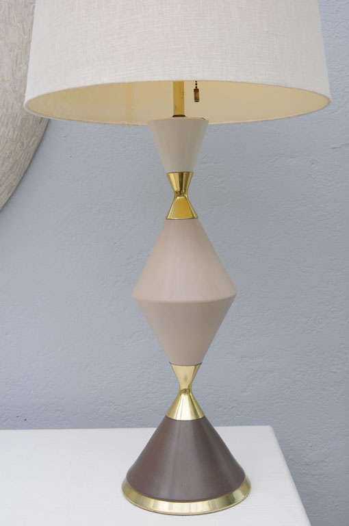Tri-Colored Table Lamps by Gerald Thurston for Lightolier at 1stDibs