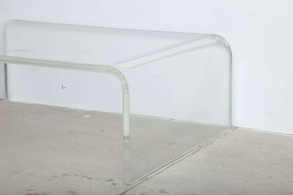 Lucite Waterfall Coffee Table at 1stDibs