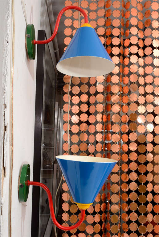 Pair of Colorful Wall Sconces at 1stDibs