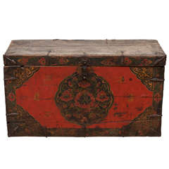 Rare 18th C. Tibetan Chest at 1stDibs