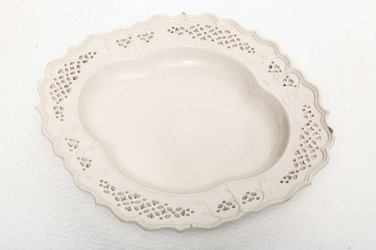 19th Century Oval Creamware Plate at 1stDibs
