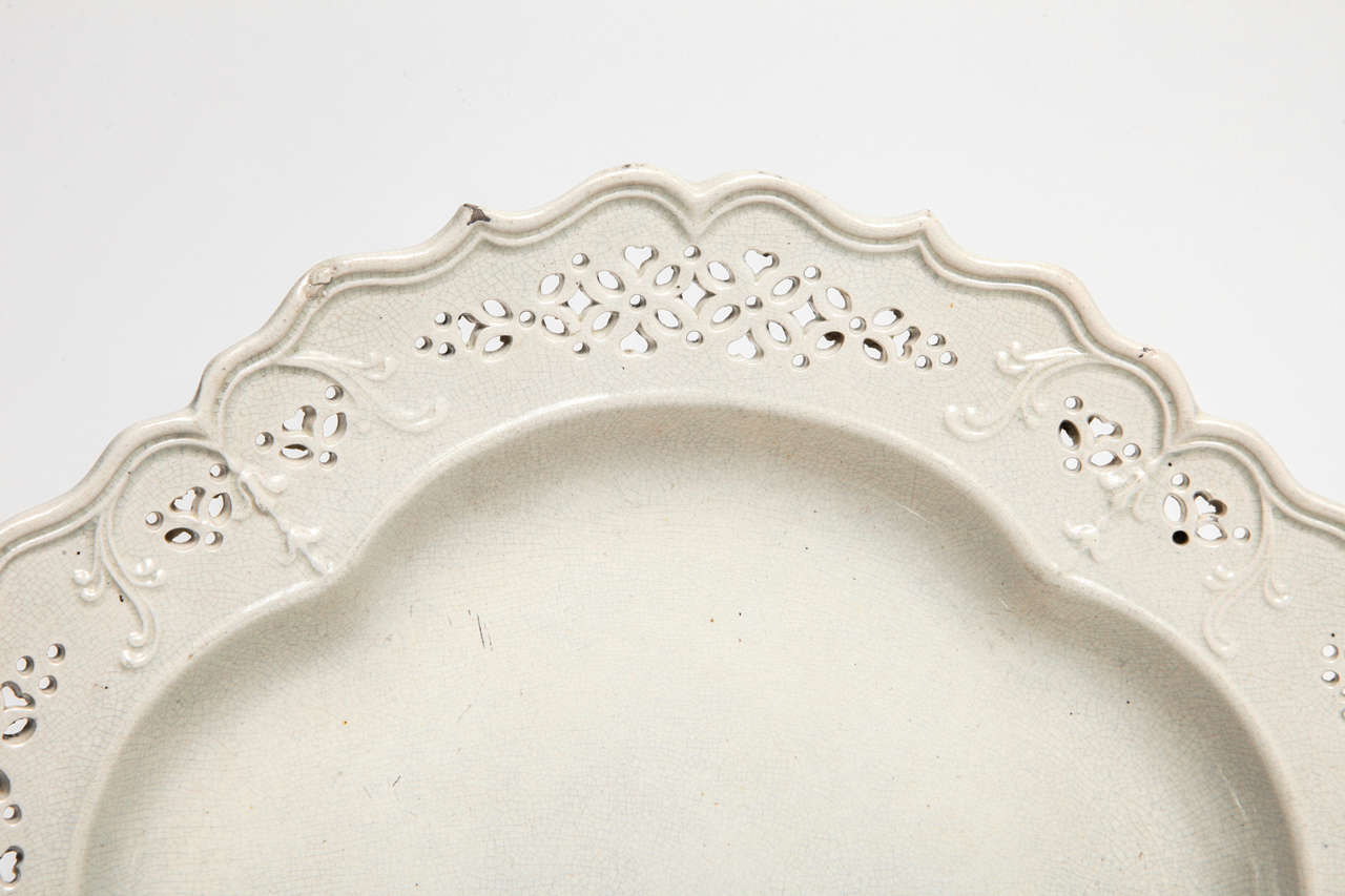 19th Century Oval Creamware Plate at 1stDibs