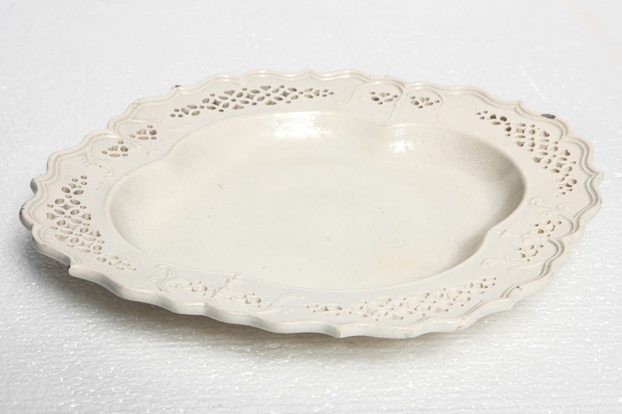 19th Century Oval Creamware Plate at 1stDibs