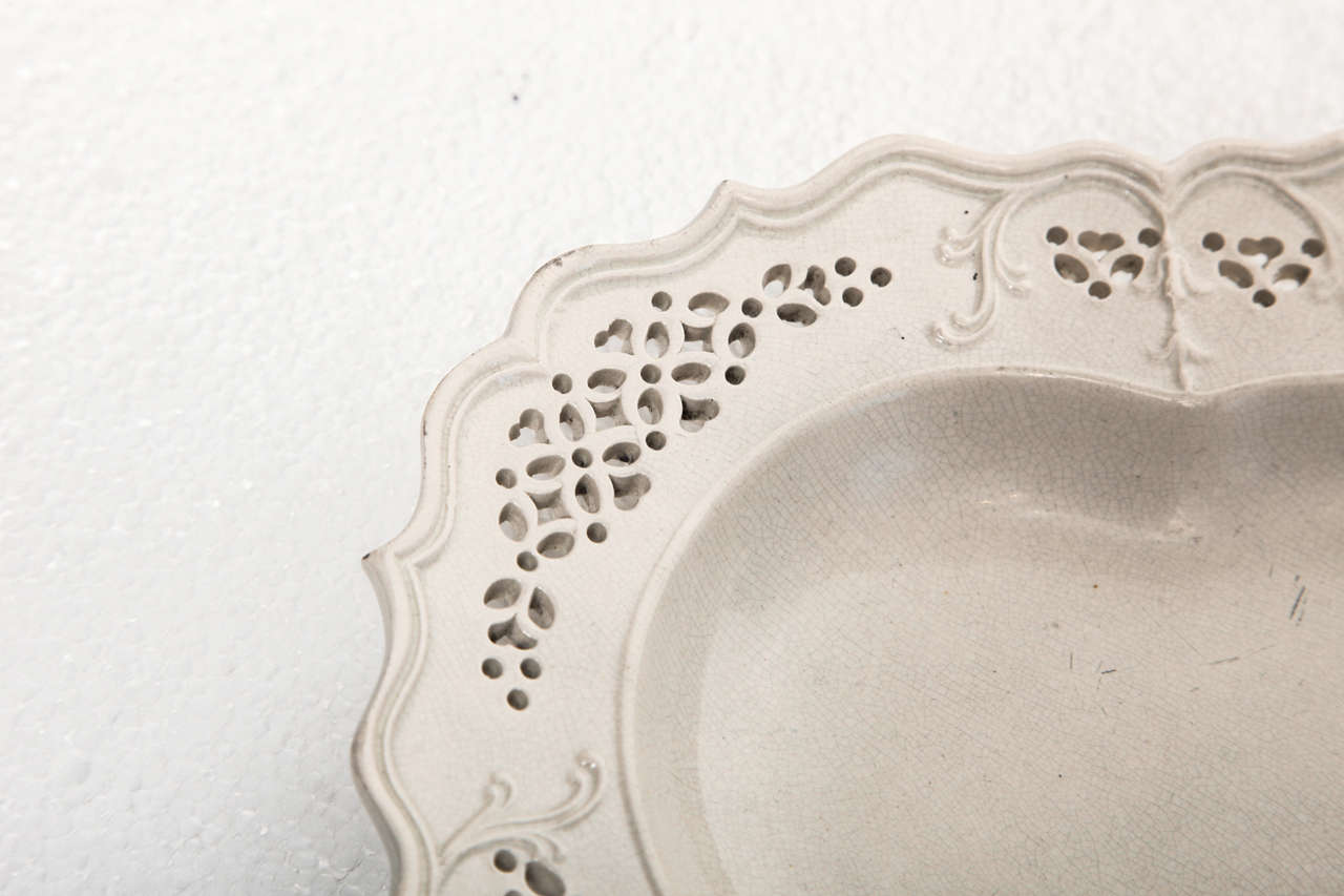 19th Century Oval Creamware Plate at 1stDibs