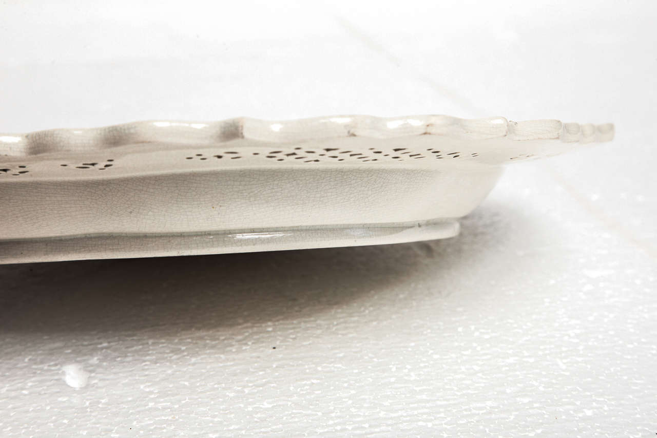 19th Century Oval Creamware Plate at 1stDibs