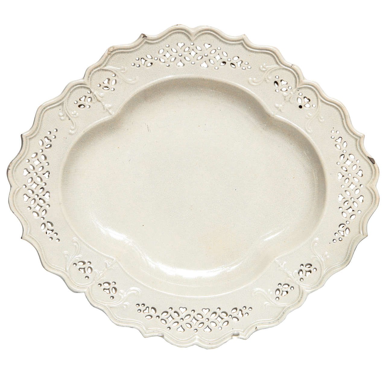 19th Century Oval Creamware Plate at 1stDibs