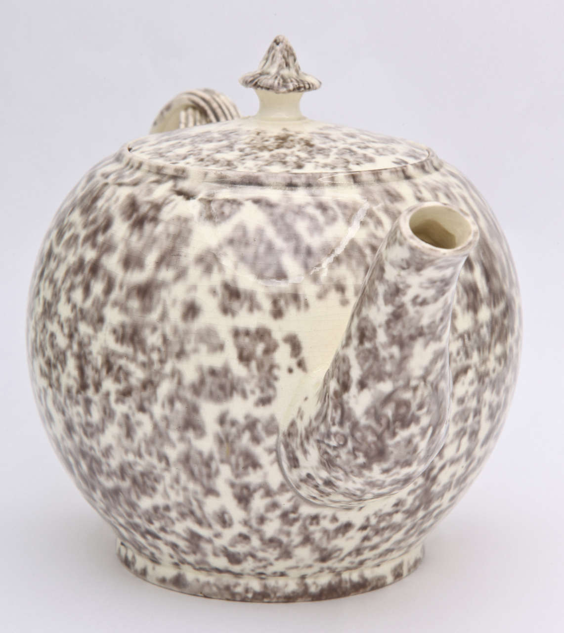 Rare English, Creamware Pottery Teapot with Gray Tortoise Glazes For ...
