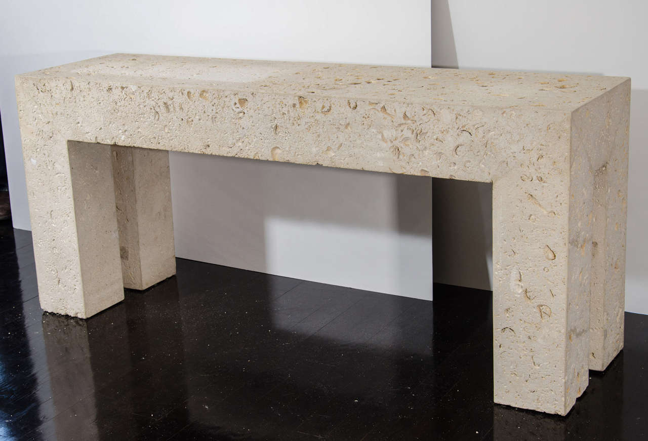 Limestone Fossil Console at 1stDibs