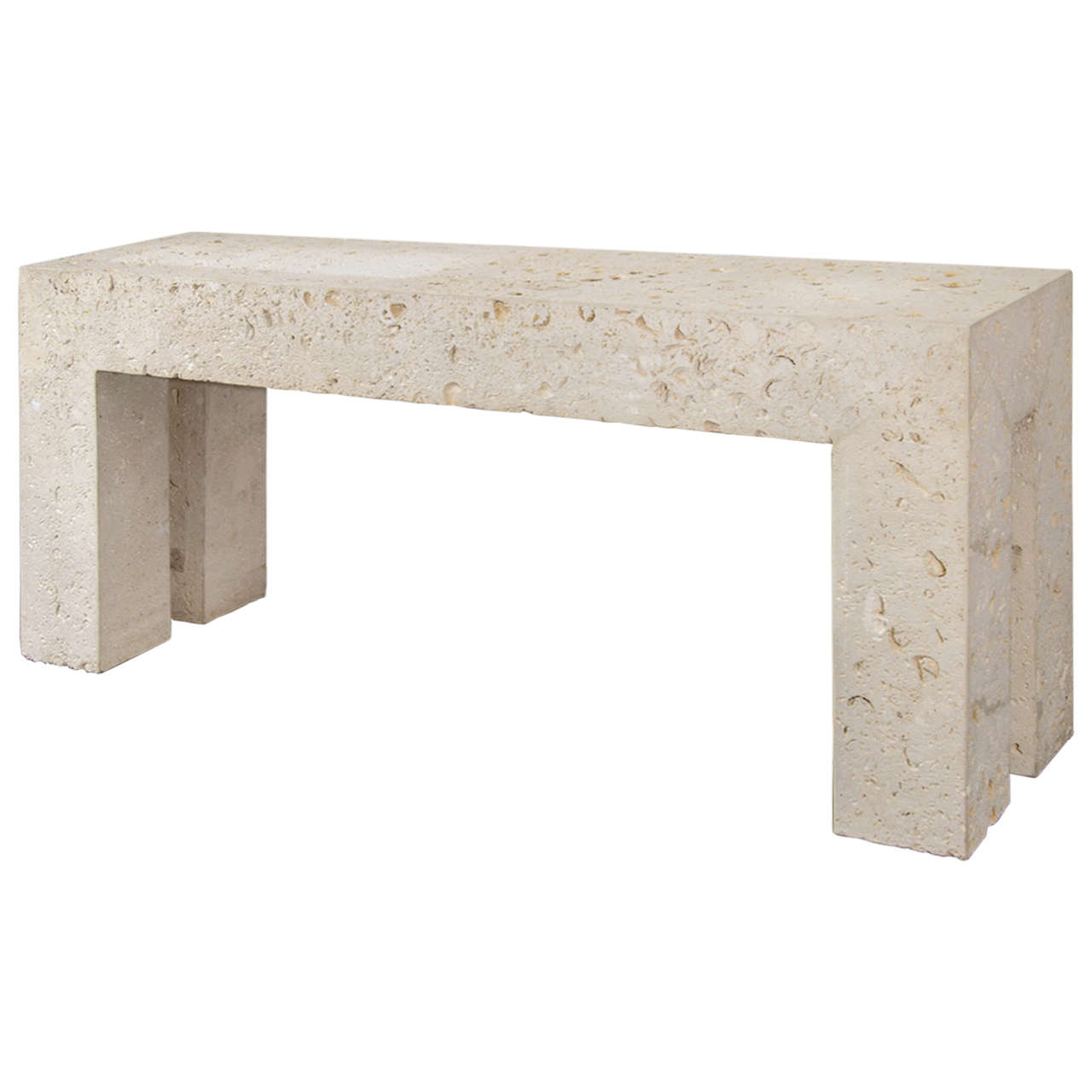 Limestone Fossil Console at 1stDibs