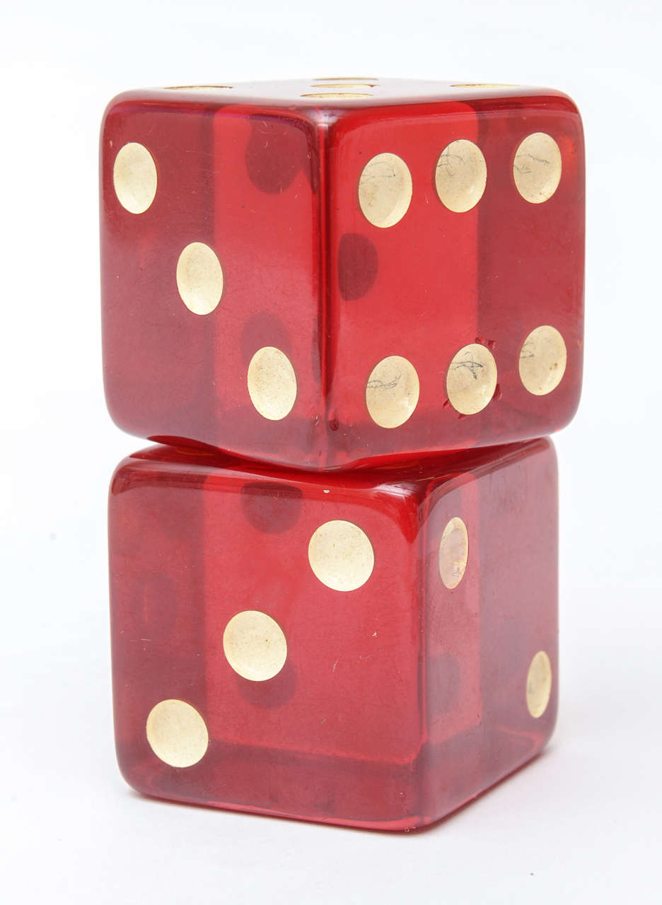 Pair of Original Bakelite Red Dice at 1stDibs