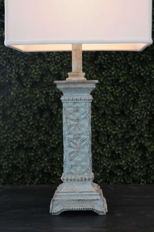 Pair Of Celtic Knot Motif Table Lamps For Sale at 1stDibs