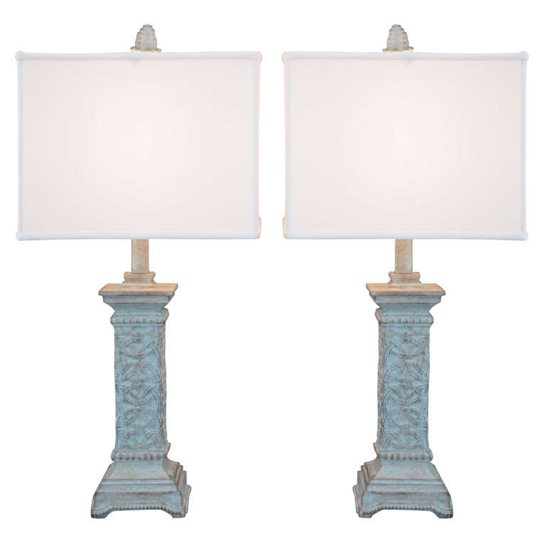 Pair Of Celtic Knot Motif Table Lamps For Sale at 1stDibs