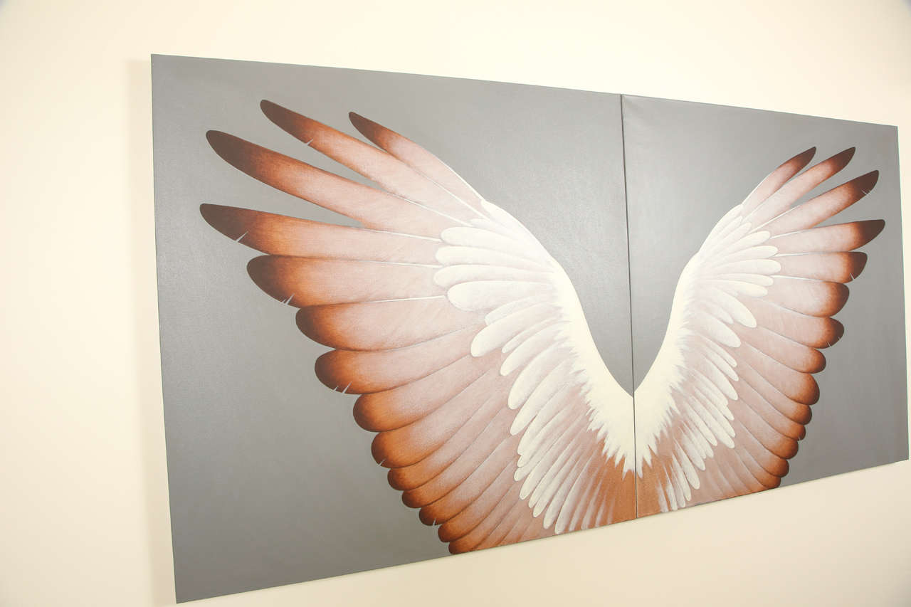 Double Wings - A Pair Of Paintings By Lynn Curlee For Sale at 1stDibs