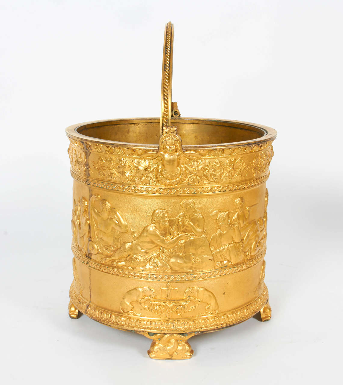 Pair of Elkington and Co Gilt Bronze Neoclassical Jardiniere/Champagne ...