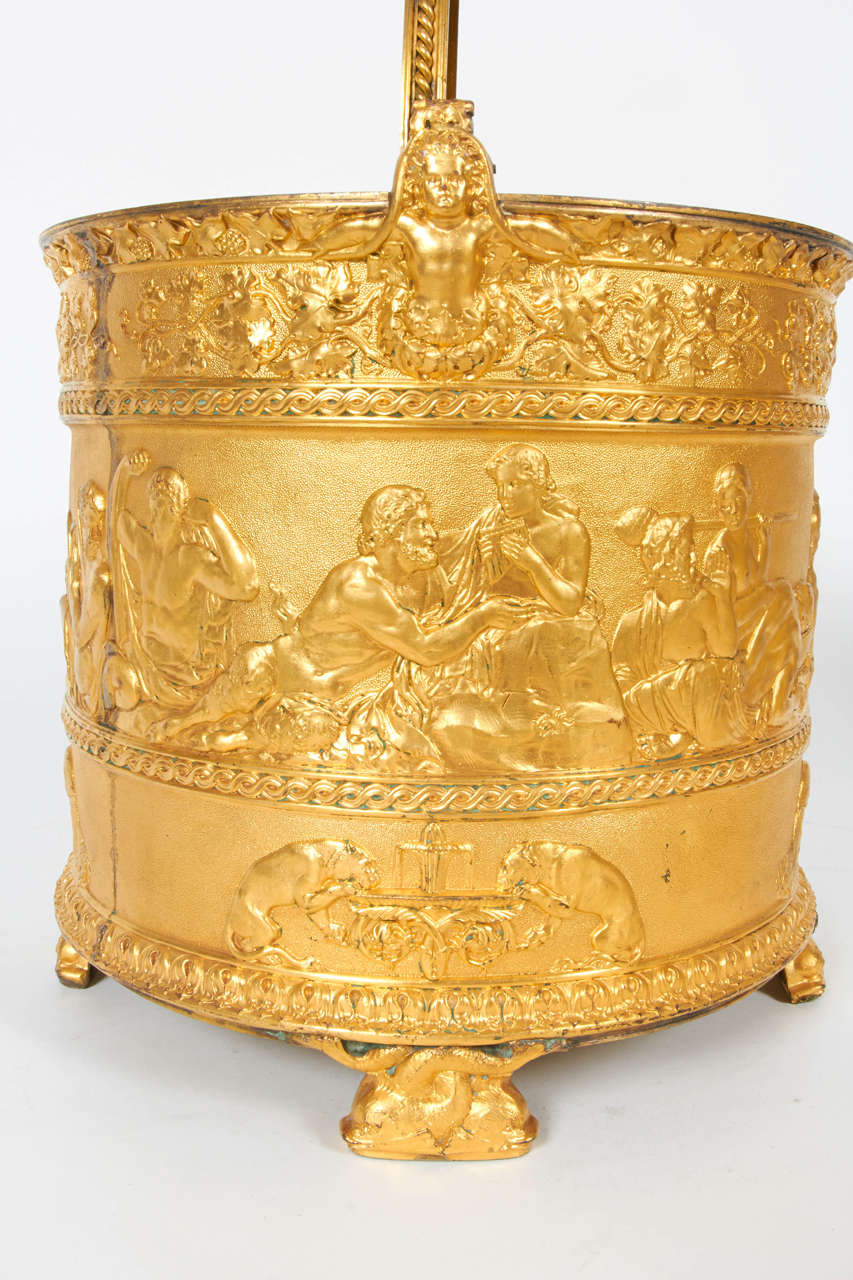 Pair of Elkington and Co Gilt Bronze Neoclassical Jardiniere/Champagne ...