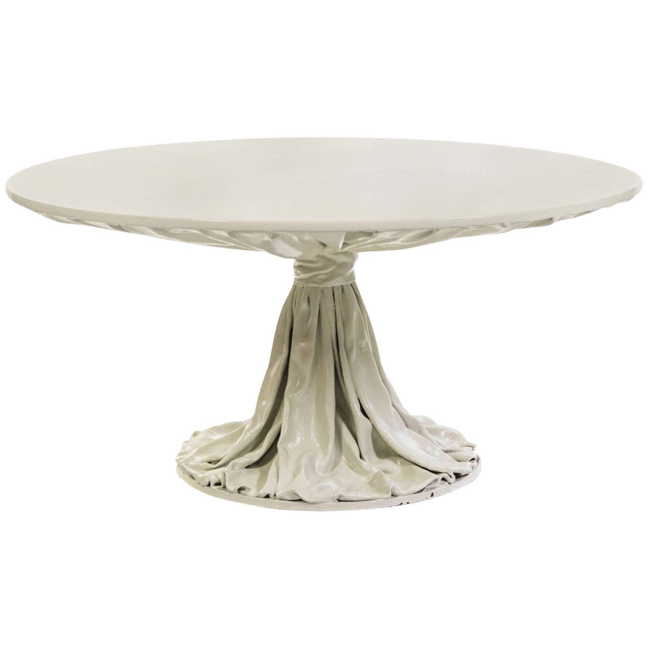 Richard Himmel 'Gathered Drapery' Round Dining or Large Center Table, c ...