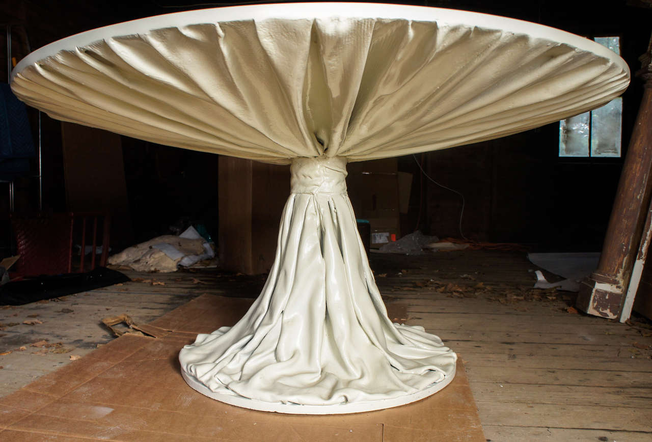 Richard Himmel 'Gathered Drapery' Round Dining or Large Center Table, c ...